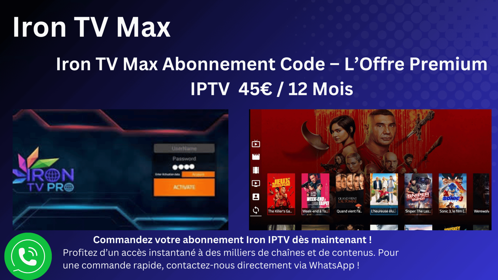comment activer abonnement iptv 12 mois sur iron iptv