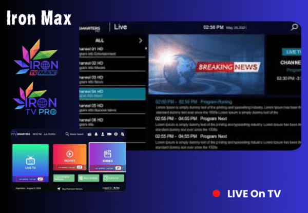 Iron Max Le Meilleur de l’IPTV en 4K avec Iron TV Pro